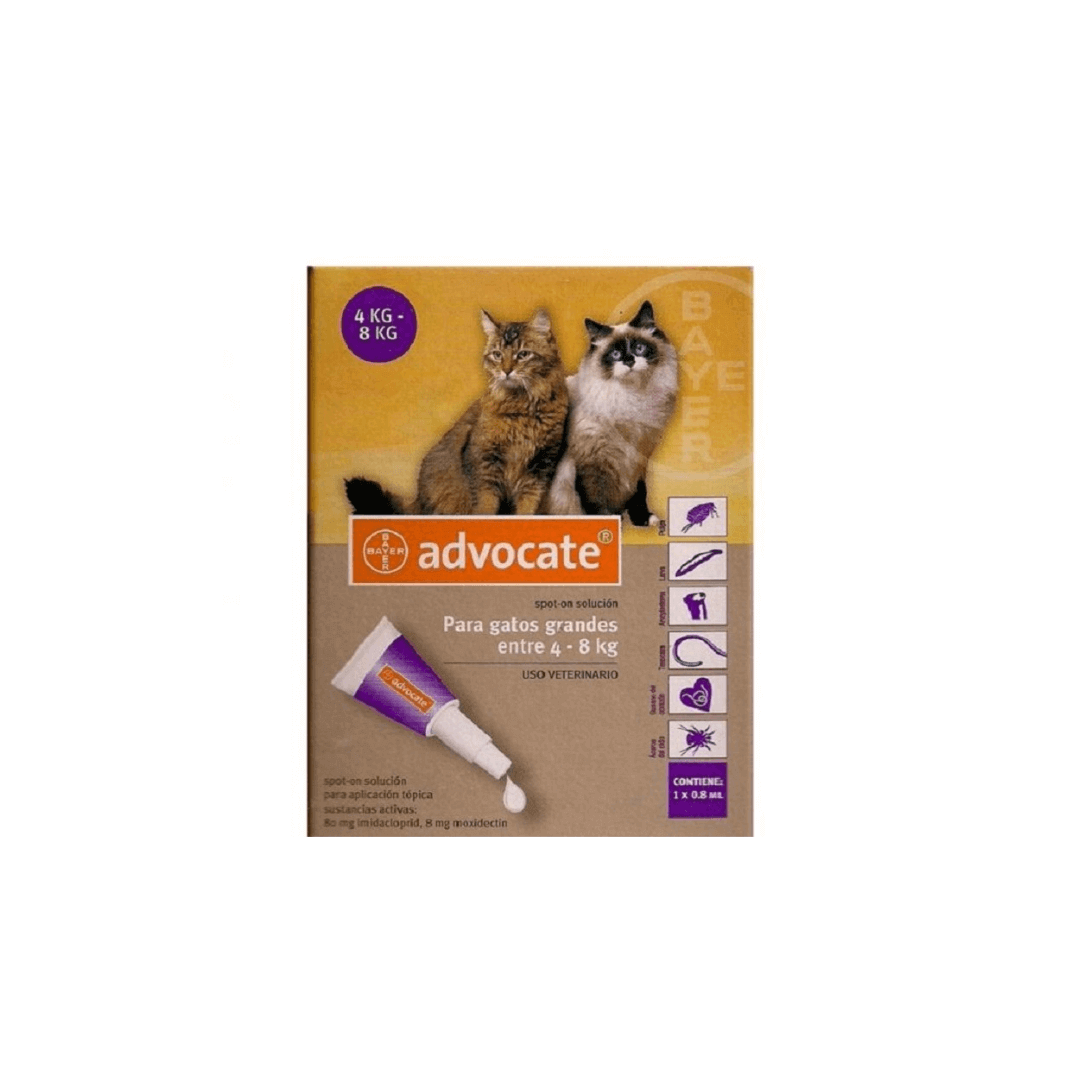 Advocate Gatos Hasta 8 Kg (Elanco) - Universo Mascota
